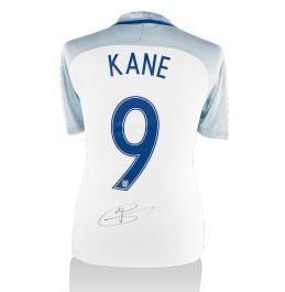Harry Kane Hand-Signed 2016/17 England Home Shirt - Number 9 - Genuine ...