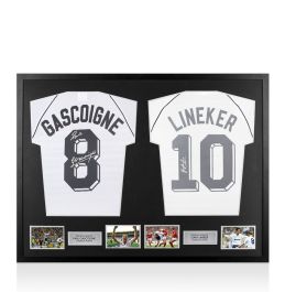 Framed Paul Gascoigne & Gary Lineker Signed Shirts - Dual Framed ...