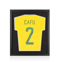 Framed Cafu Signed Brazil Shirt - 1970, Number 2 - Compact - Genuine ...