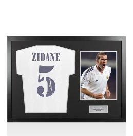 Framed Zinedine Zidane Signed Real Madrid Shirt - 2022-23, Number 5 ...