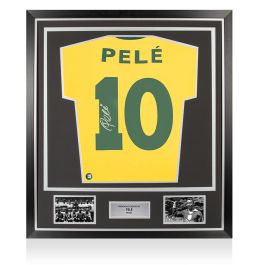 PRE-FRAMED Framed Pele Signed Brazil Shirt, Number 10 - Premium ...