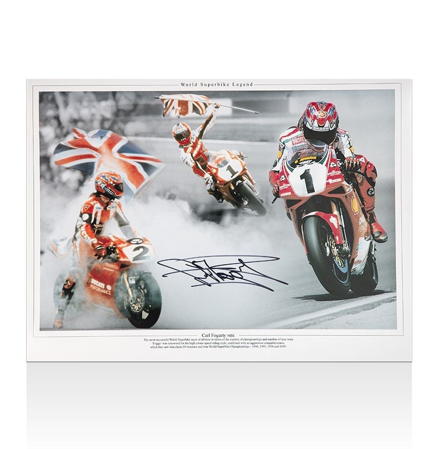 Carl Fogarty Hand Signed Photo - World Superbike Legend - Genuine ...