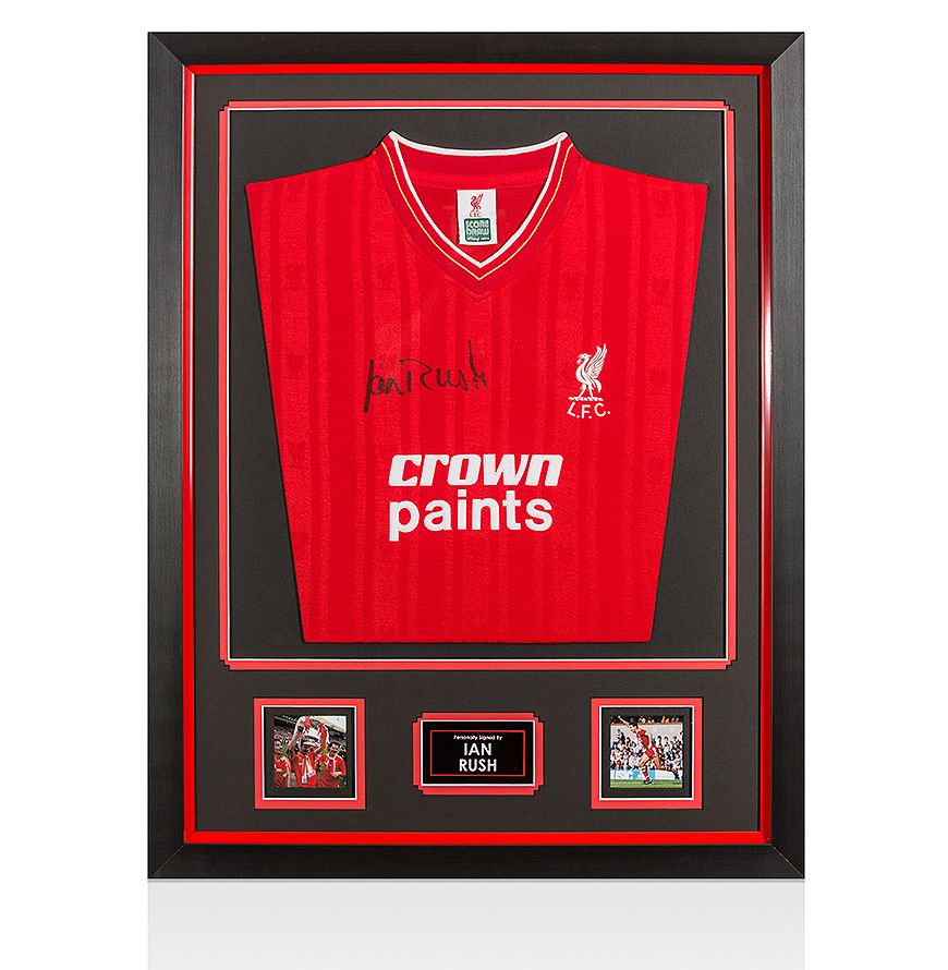 Framed Retro Liverpool Shirt Signed By Ian Rush - Crown Paints ...