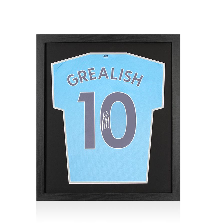 Framed Jack Grealish Signed Manchester City Shirt - 2022-23, Number 10 ...