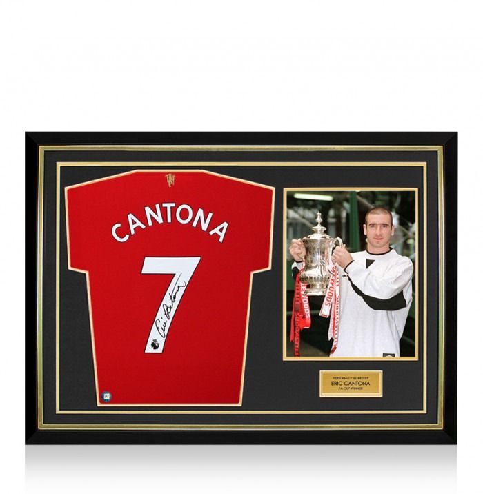 Eric Cantona Signed Manchester United Shirt: Home, 2021-22 - Framed FA ...