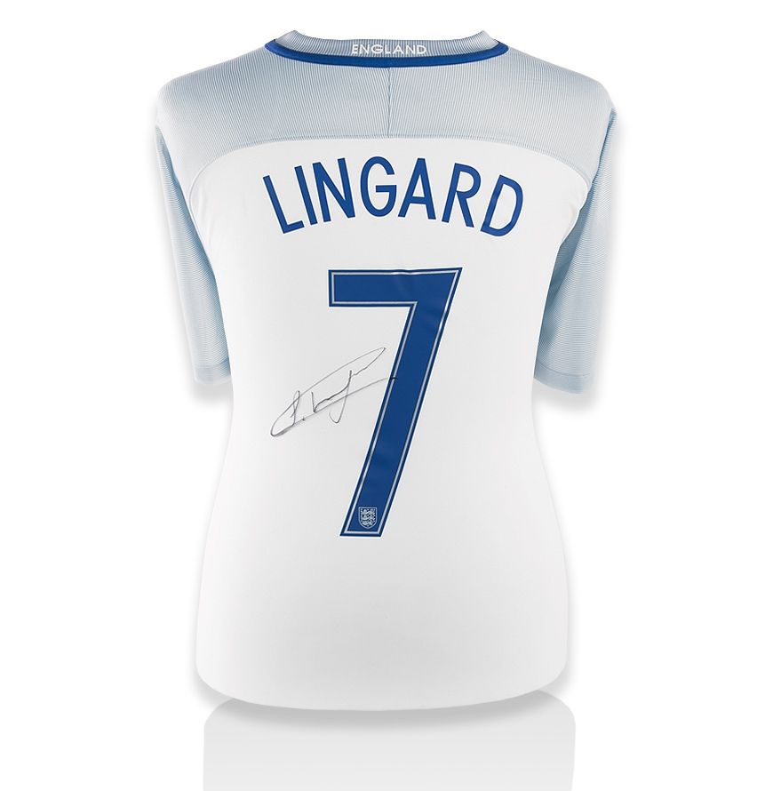 Jesse Lingard Hand-Signed 2016/17 England Home Shirt - Number 7 ...