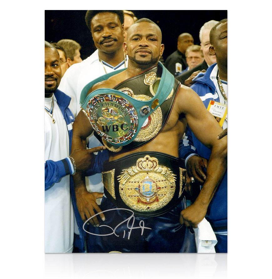Roy Jones Jr. Hand Signed Photo - Belts - Genuine Signed Sports Memorabilia