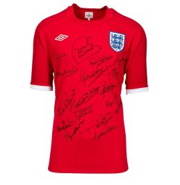 England Multi-Signed English Football Legends Shirt - 17 Signatures ...